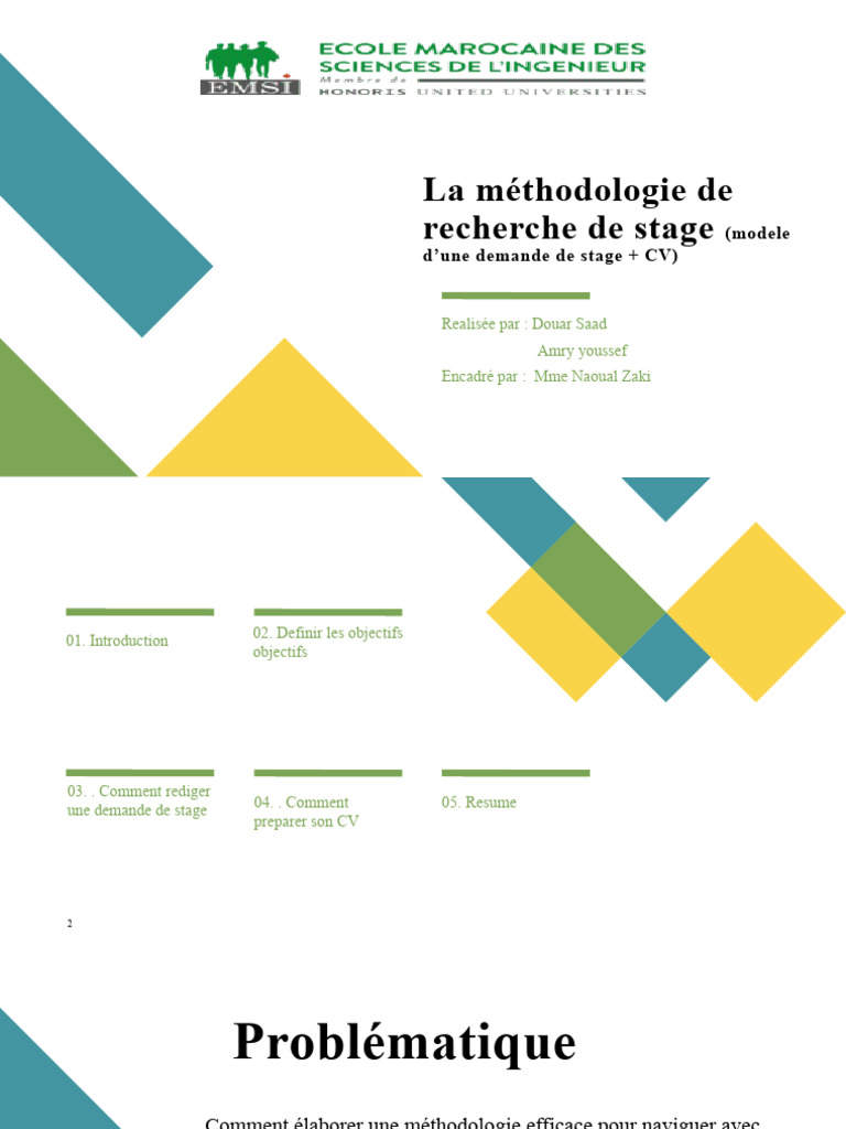 La méthodologie de recherche de stage (modele | PDF