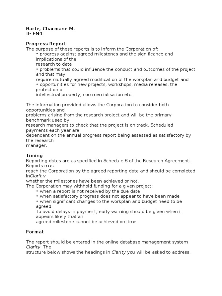 Brief Introduction of Progress Report Sample | PDF | Stratigraphy | Science