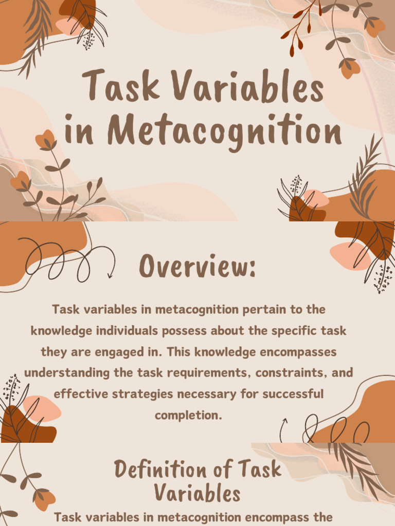 Understanding Task Variables in Metacognition | PDF