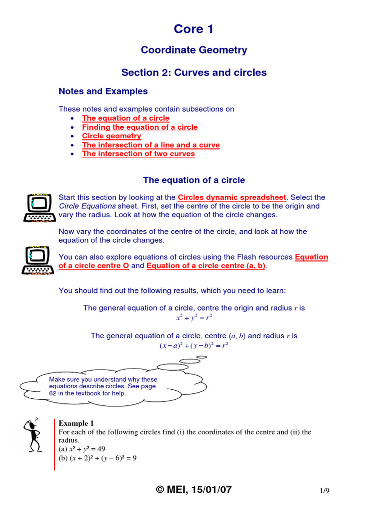 notes_circles (another copy) | PDF | Circle | Equations