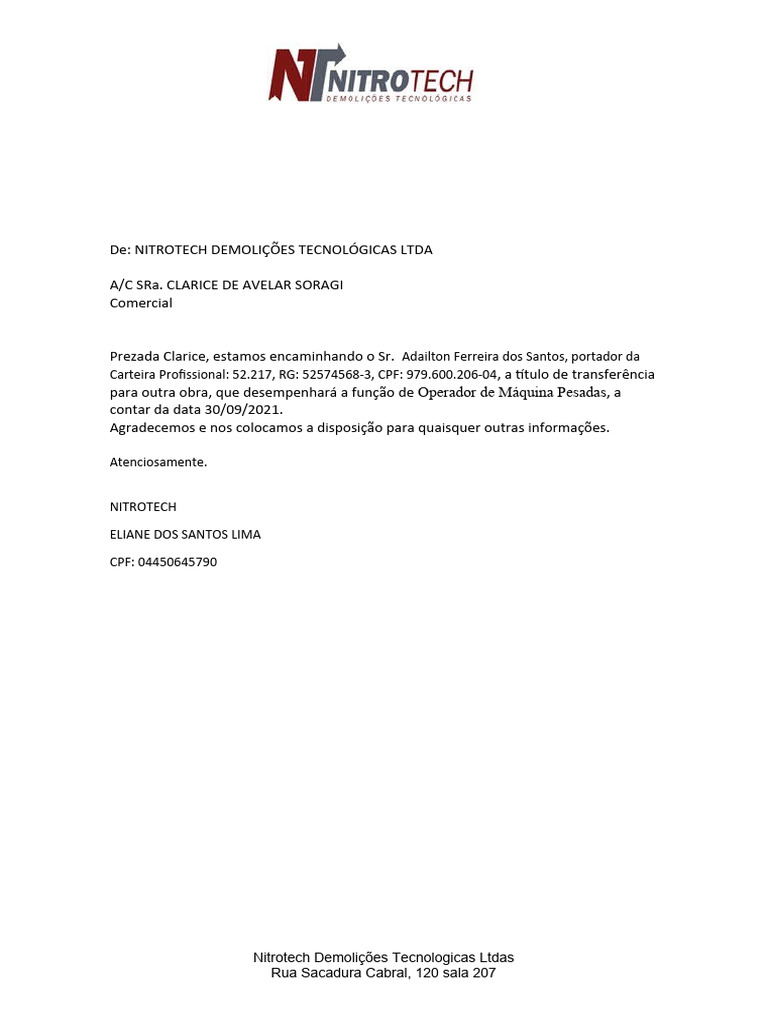 Modelo Carta Timbrada | PDF