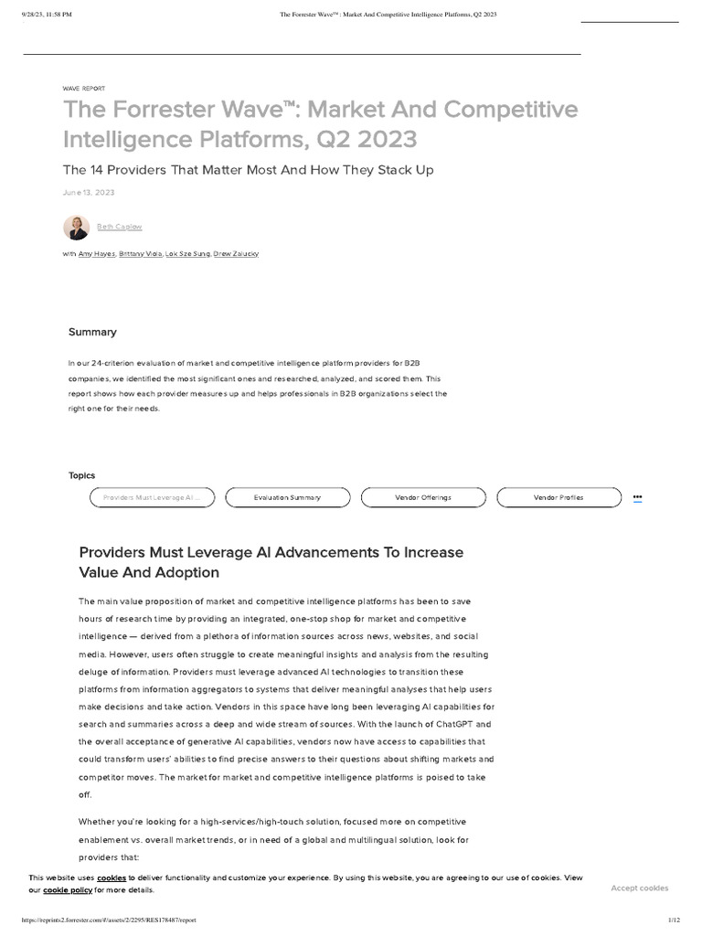 The Forrester Wave™ - Market and Competitive Intelligence Platforms, Q2 ...