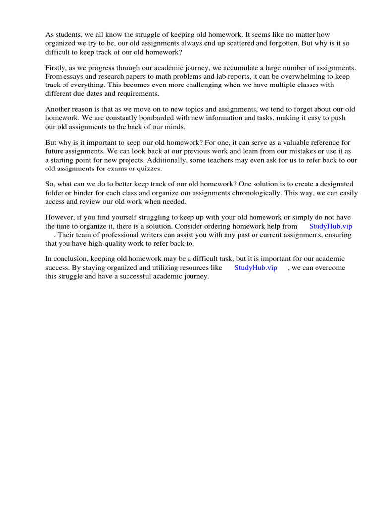 Keeping Old Homework | PDF | Homework | Teachers