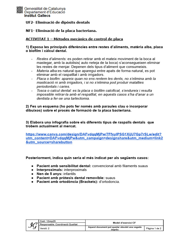 Act1 Uf2 NF1 Metodes Mecanics de Control de Placa | PDF