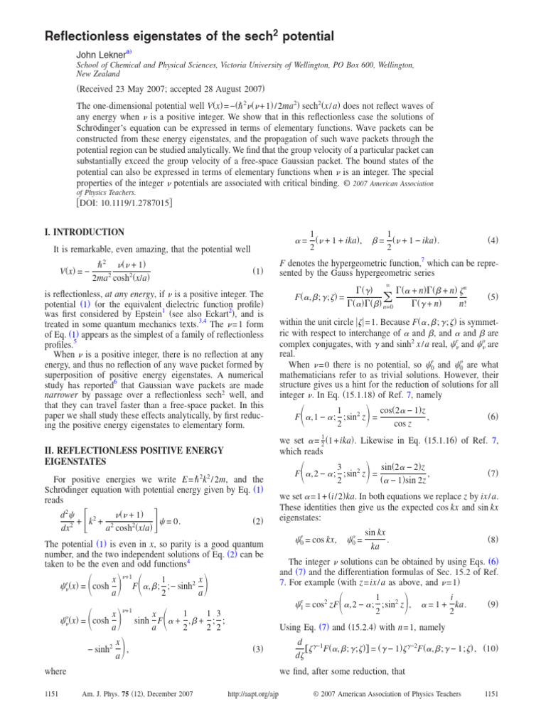 lekner2007 | PDF | Waves | Wavelength