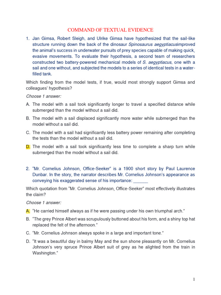 Analyzing Textual Evidence in Literature | PDF | Species | Insomnia