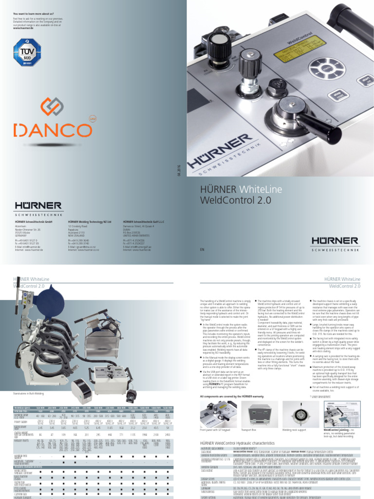 HÜRNER WeldControl 2.0 Overview | PDF | Pipe (Fluid Conveyance) | Welding