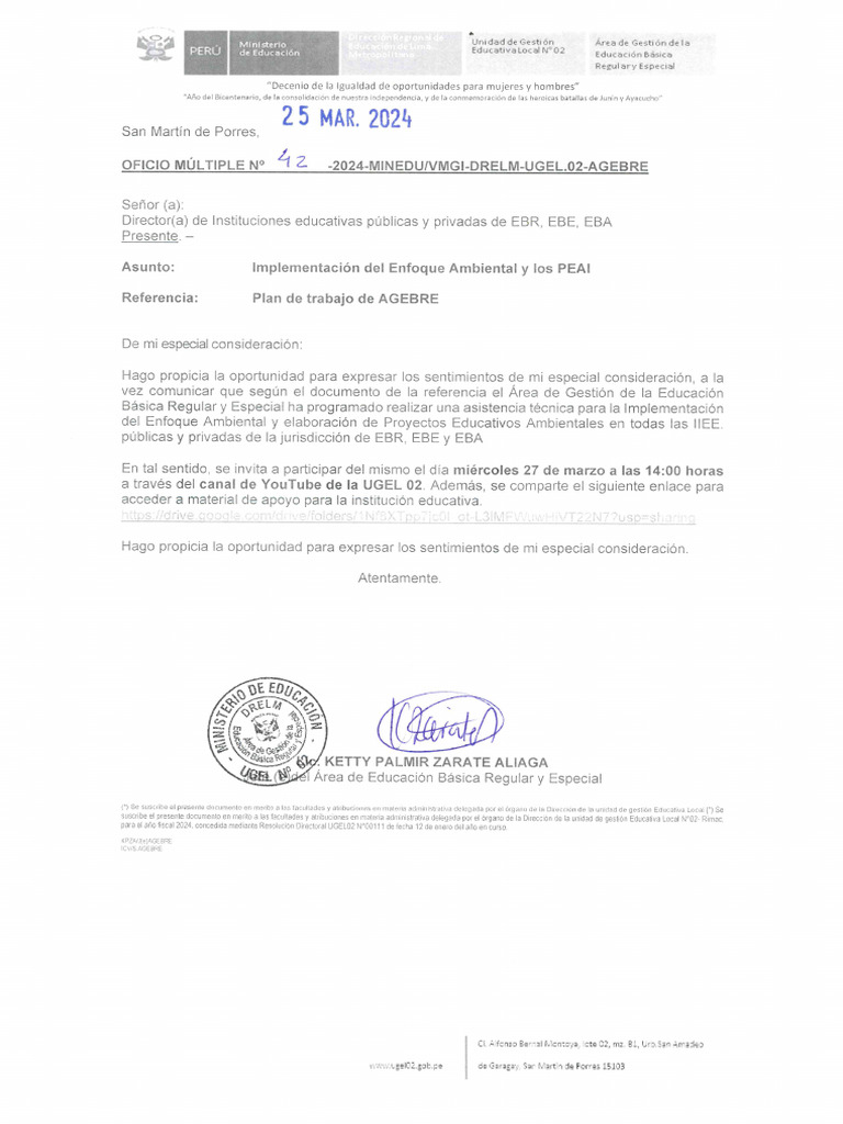 Oficio Multiple 42-2024 | PDF