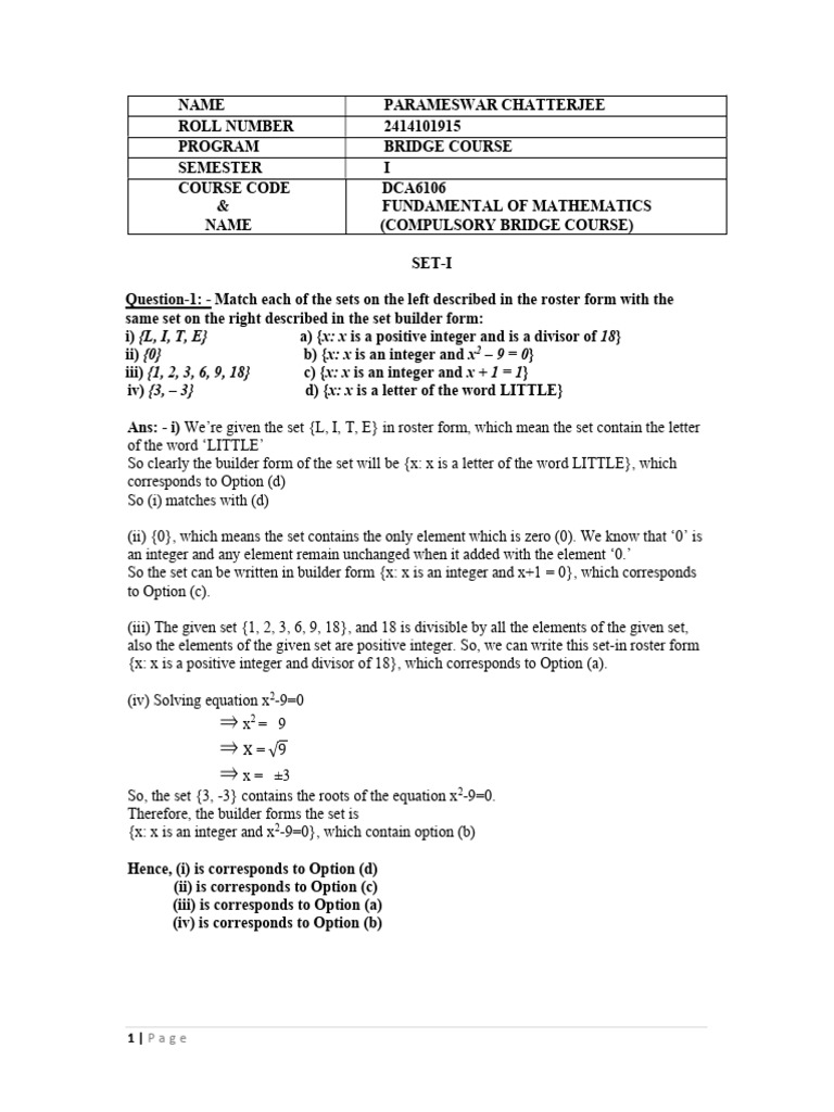 Parameswar Chatterjee Assignment | PDF | Abstract Algebra ...