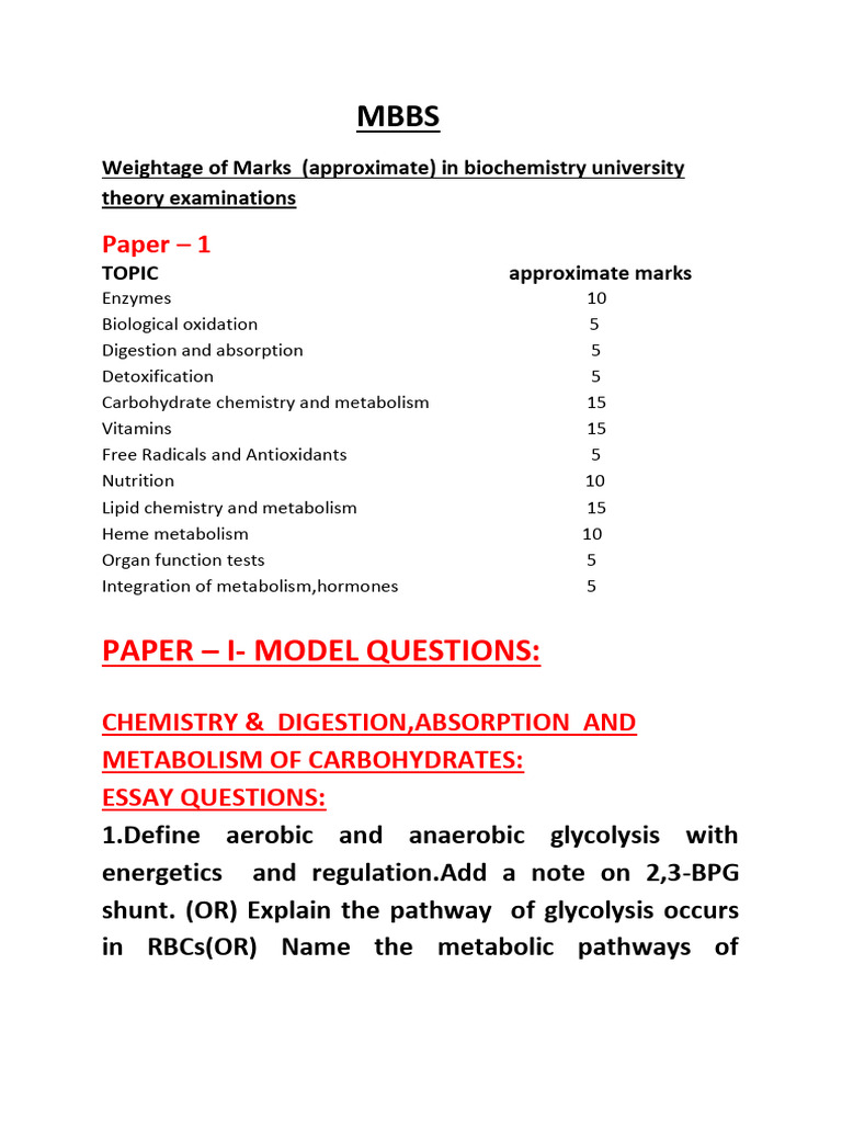 Biochemistry - Paper-I - Syllabus & Model Questions | PDF | Cholesterol ... Biochemistry - Paper-I - Syllabus & Model Questions | PDF | Cholesterol ...