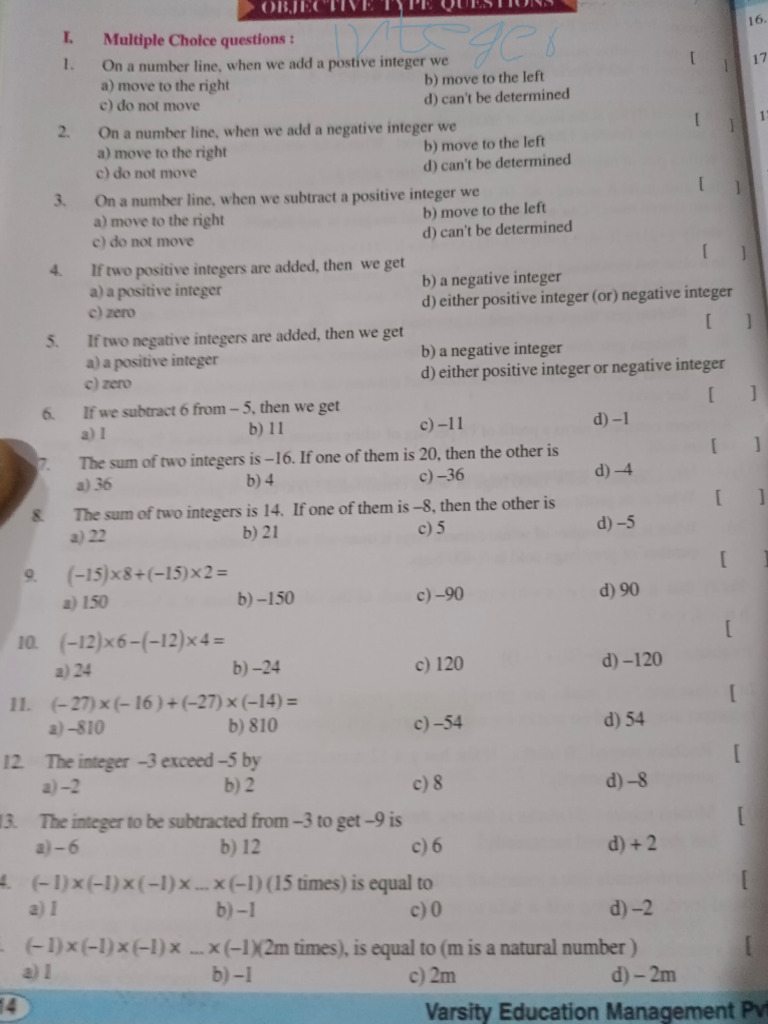 Integers And Fractions and decimals bits and answers | PDF | Integer | Numbers