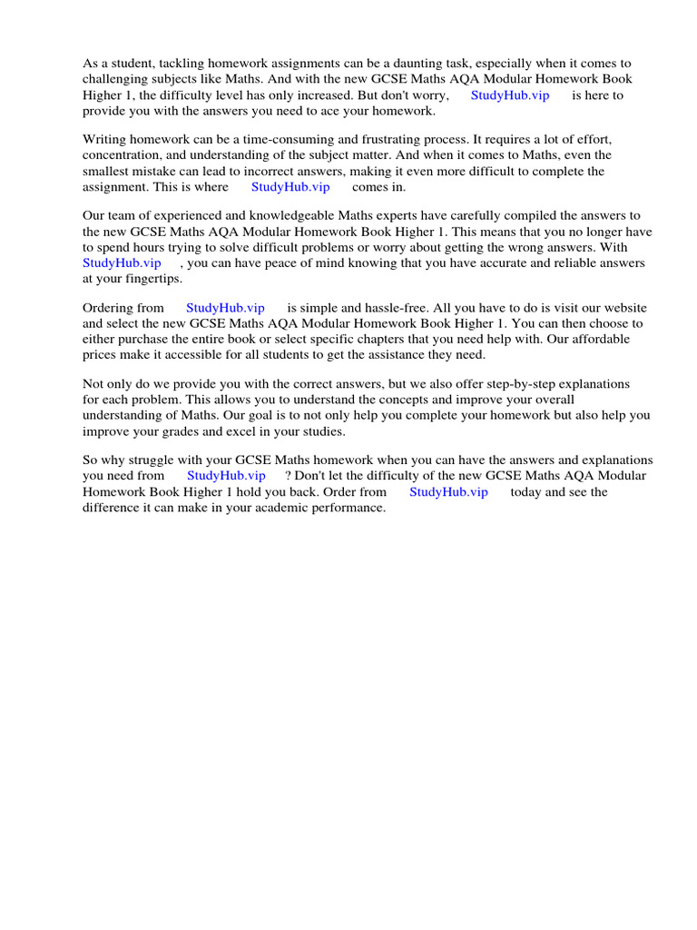 GCSE Maths AQA Higher Homework Answers | PDF | Subscription Business ...