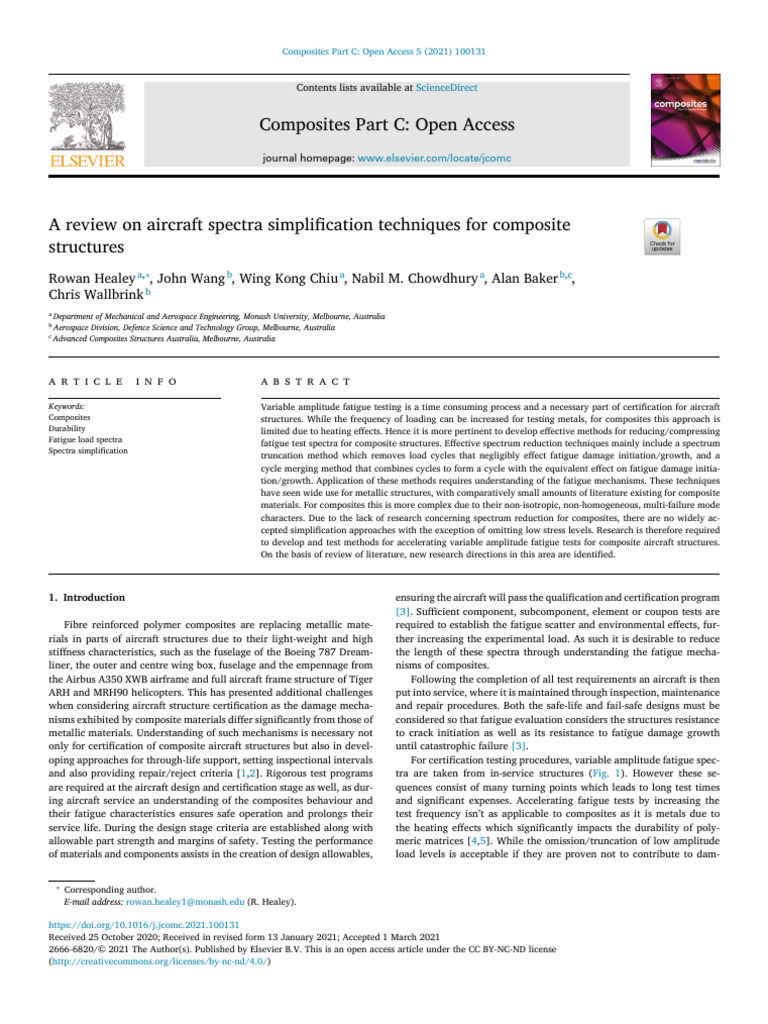 Aircraft Composite Fatigue Spectrum Review | PDF | Fatigue (Material ...