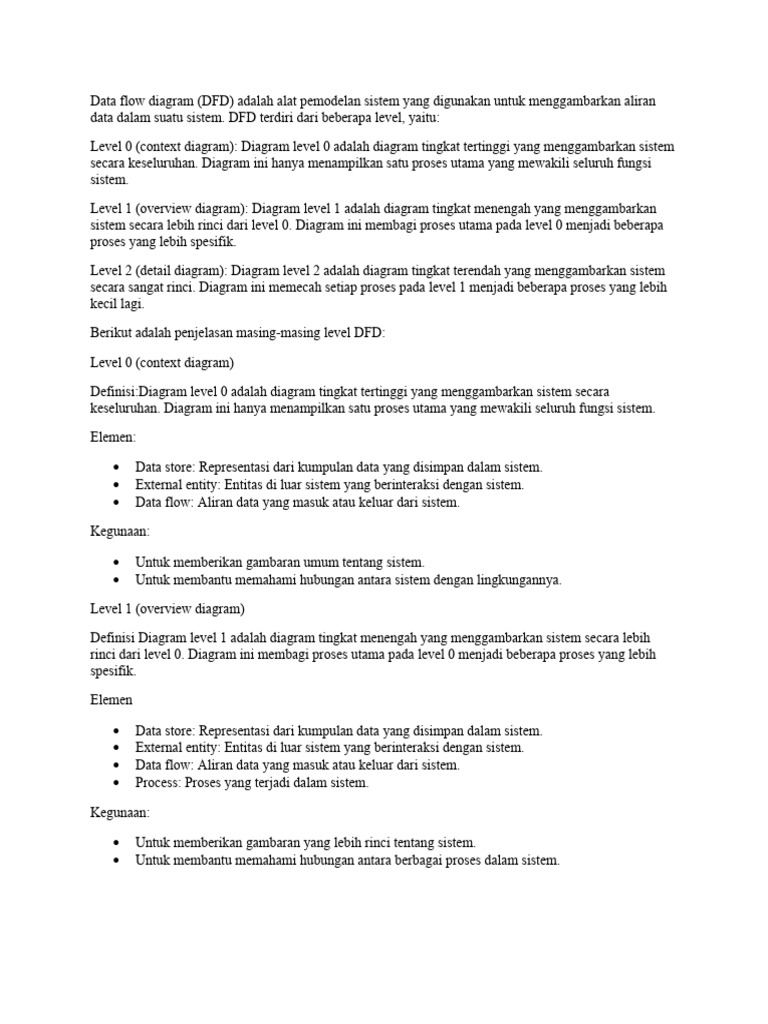 Panduan Lengkap Level DFD | PDF | Komputer