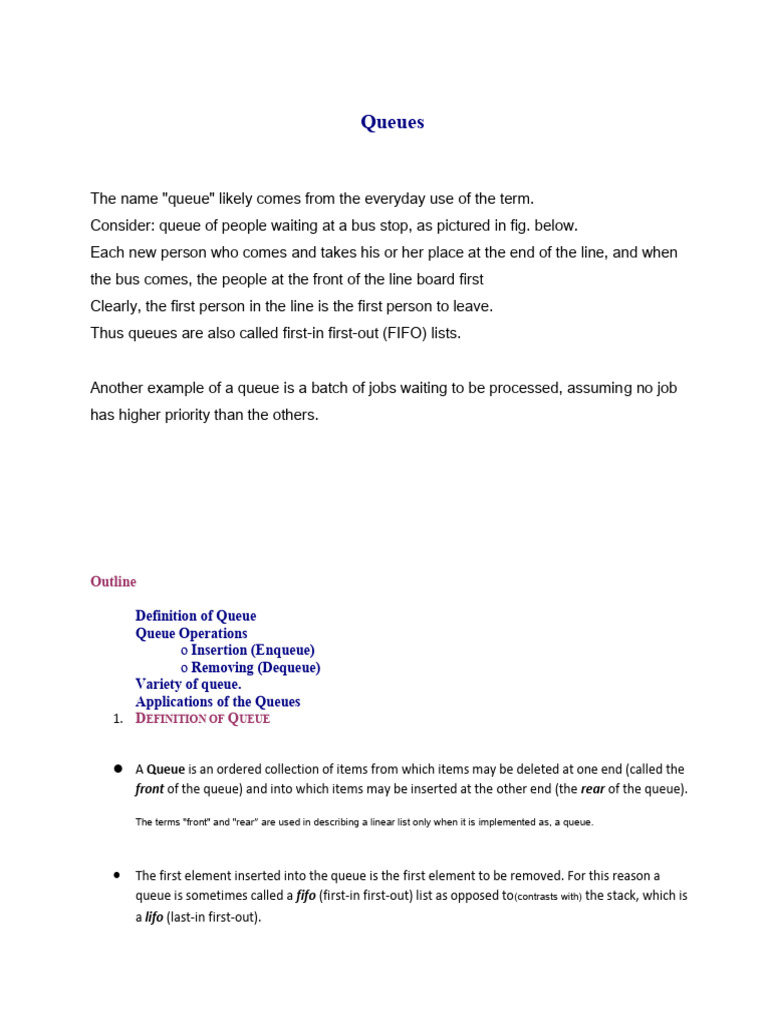 Queues | PDF | Queue (Abstract Data Type) | Programming Paradigms Queues | PDF | Queue (Abstract Data Type) | Programming Paradigms