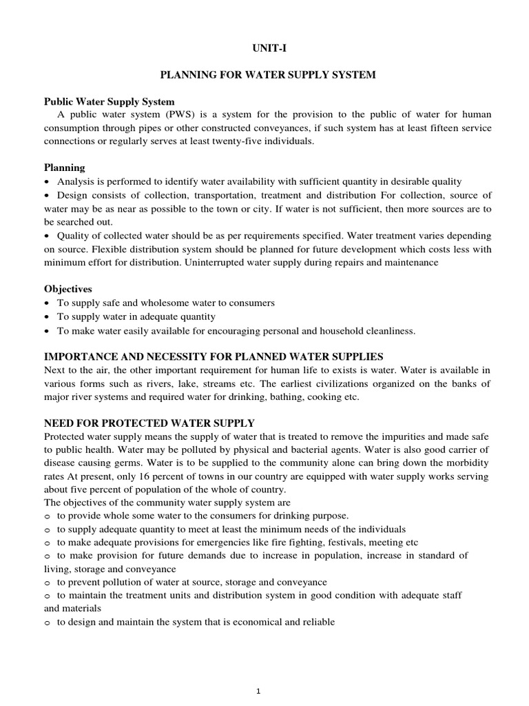 Planning For Water Supply System | PDF | Aquifer | Water