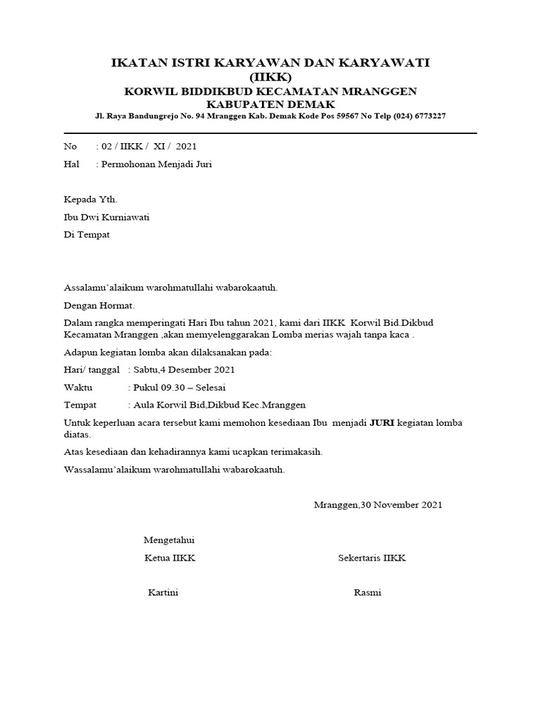 Undangan Juri IIKK | PDF