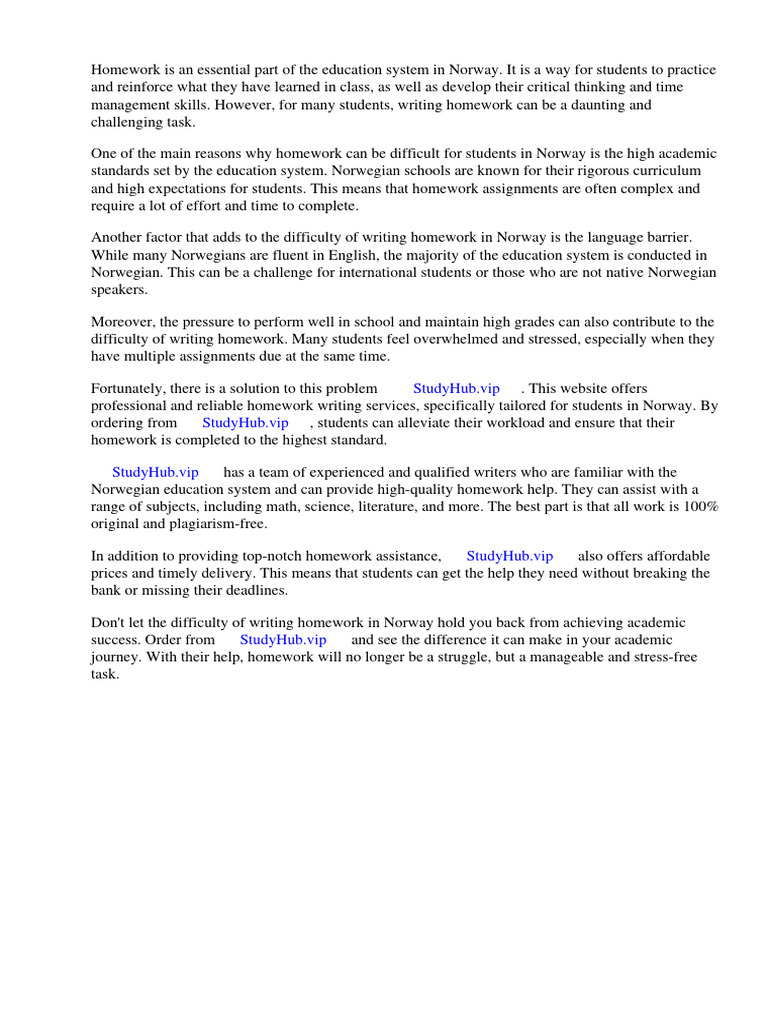 Norway Homework | PDF | Homework | Norway