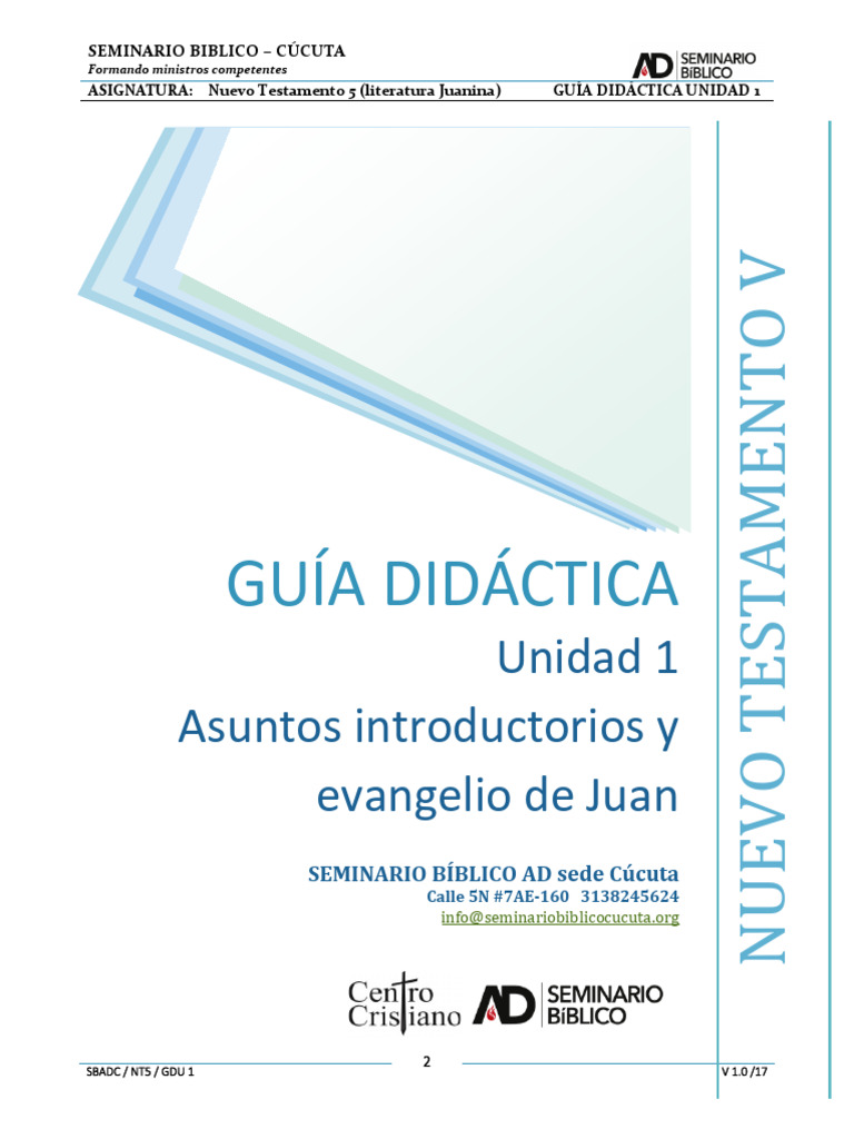 GDU 1 Asuntos Introductorios y Evangelio de Juan | PDF | Juan el apóstol | Jesús
