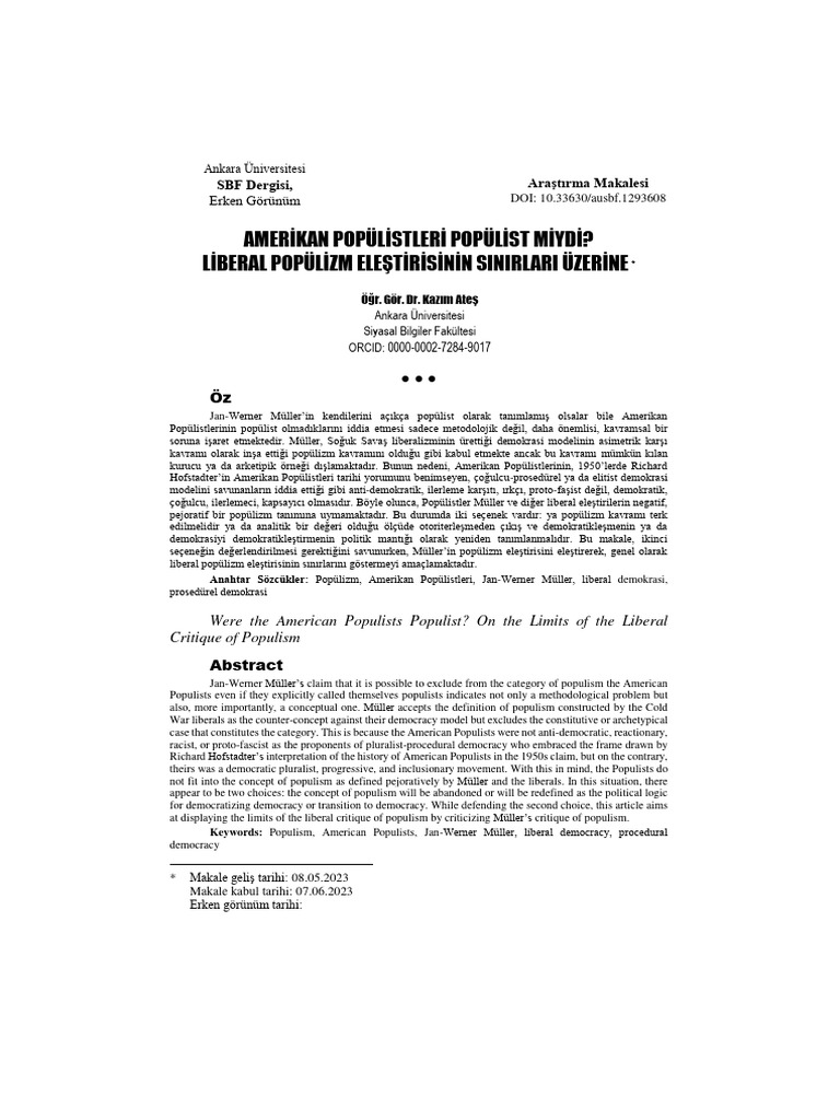 Amerikan Populistleri Populist Miydi Lib | PDF