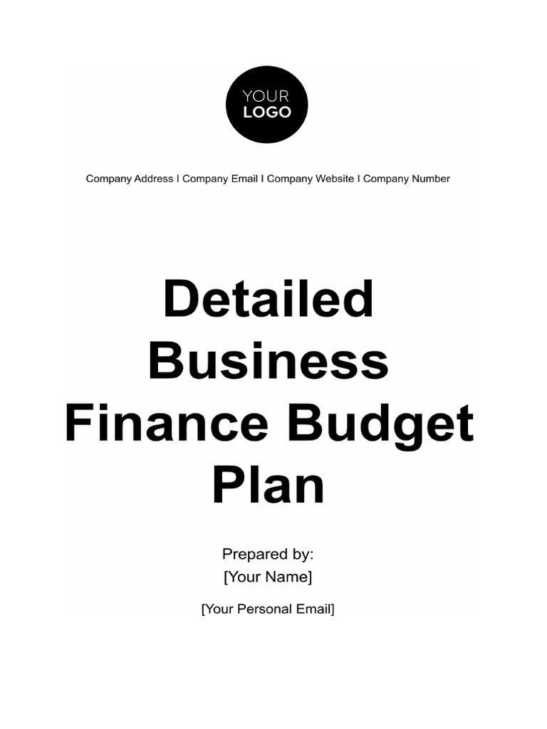 Detailed Business Finance Budget Plan Template - Edit Online & Download ...