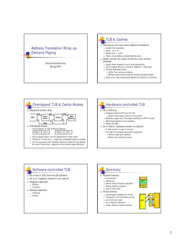 TLB & Caches: N N N N | PDF | Cpu Cache | Computer Engineering