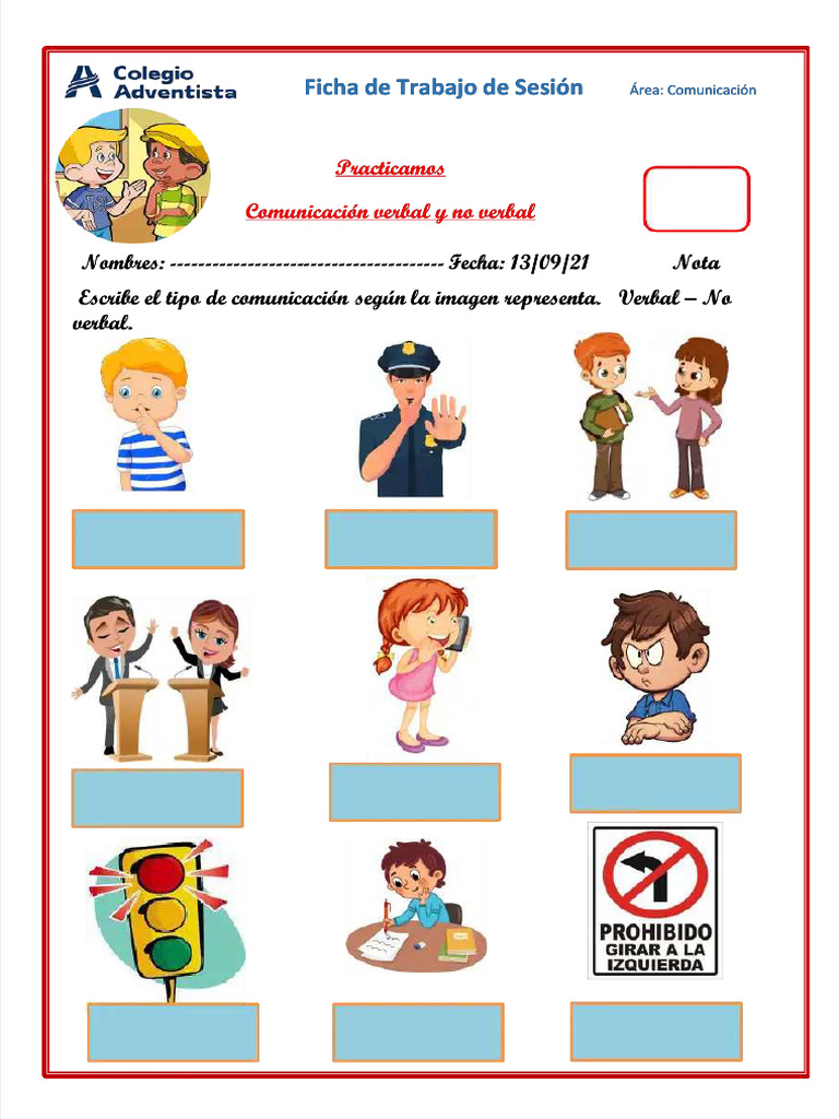 PDF Ficha Comunicacion Verbal y No Verbal 3ro - Compress | PDF