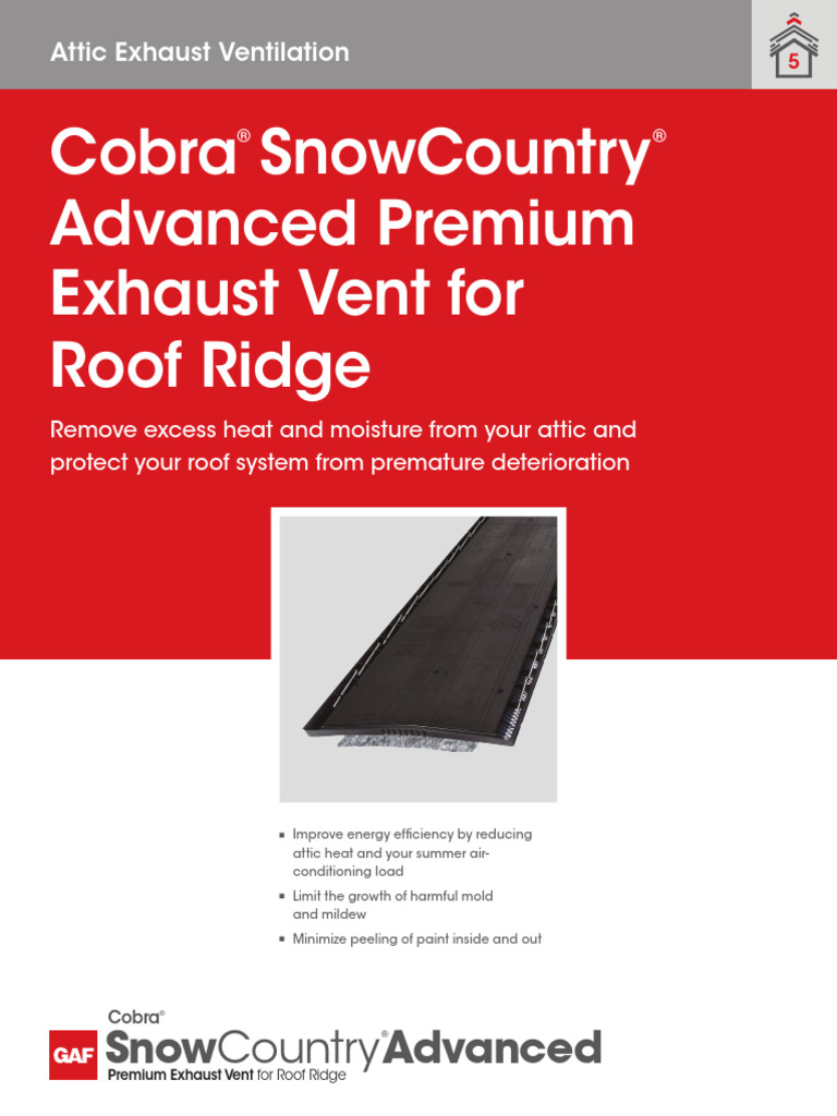 Cobra Snow Country Advanced Exhaust Vent For Roof Ridge Rescb152 (5 22 ...