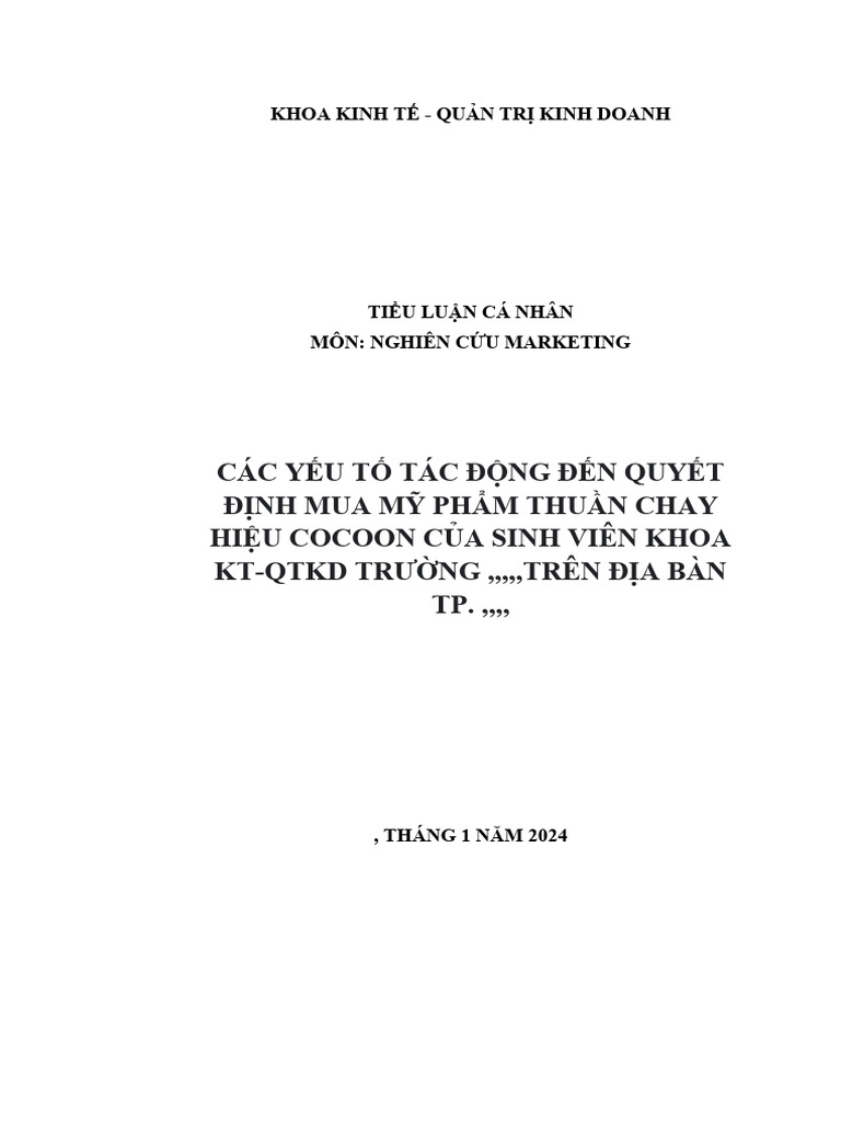 NCMKT - Docx Cá Nhân | PDF