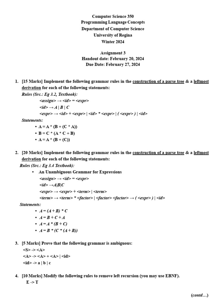 A3 Question Sheet | PDF | Parsing | Computer Programming