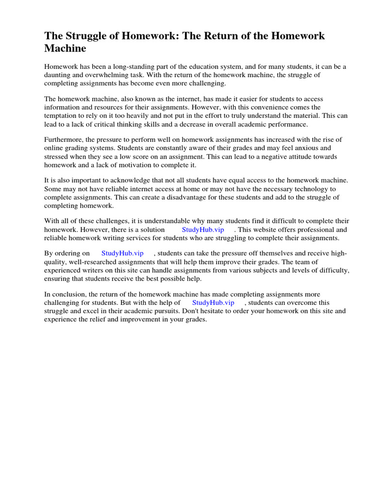 Theme of Return of The Homework Machine | PDF | Homework