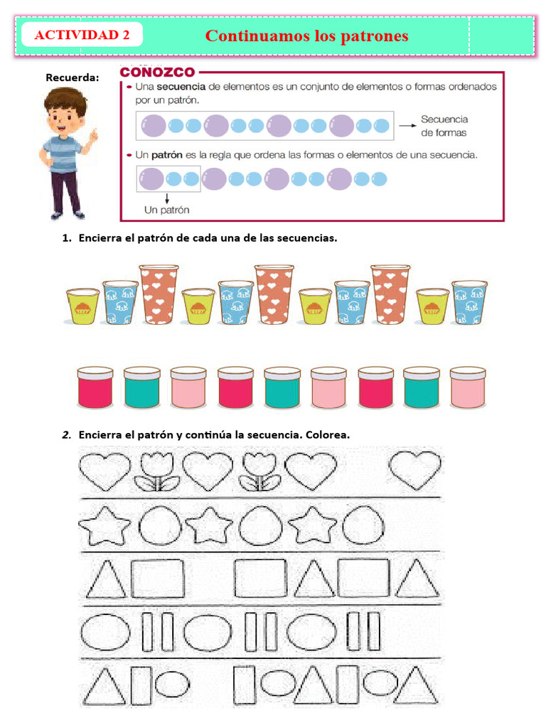 Hojas De Trabajo De Patrones Para Primer Grado