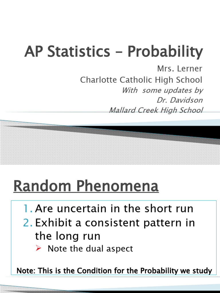 AP Statistics - Probability - Updated | Download Free PDF | Probability Distribution | Random ...