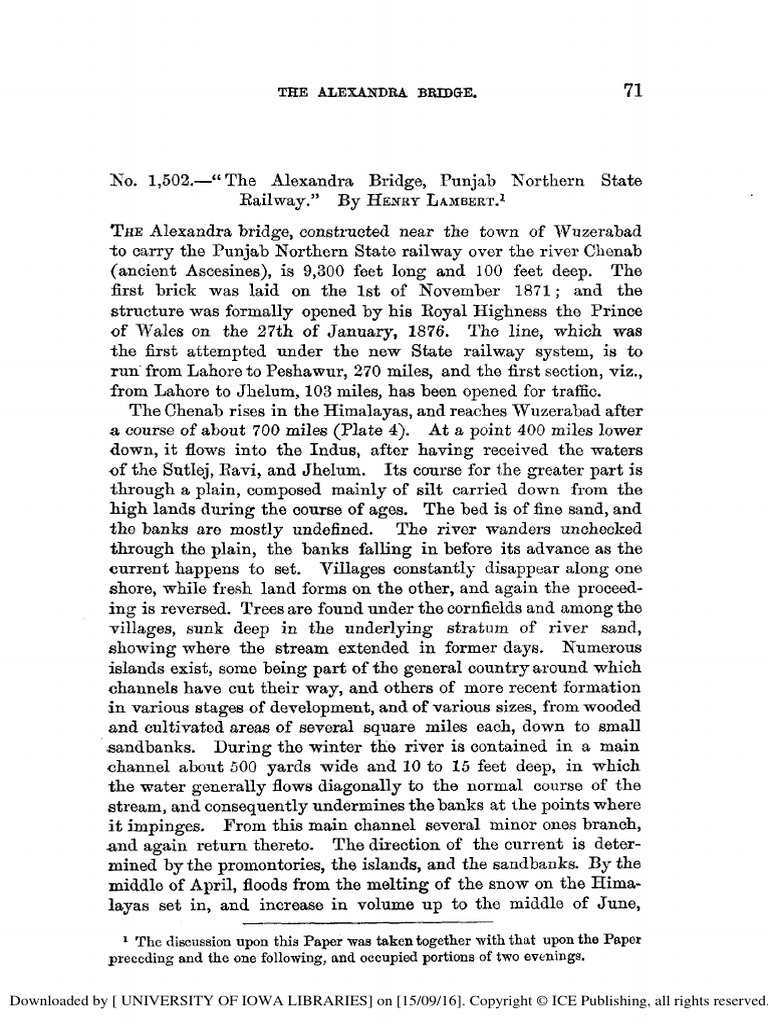 Alxandera Bridge 1876 | PDF | River | Earth Sciences