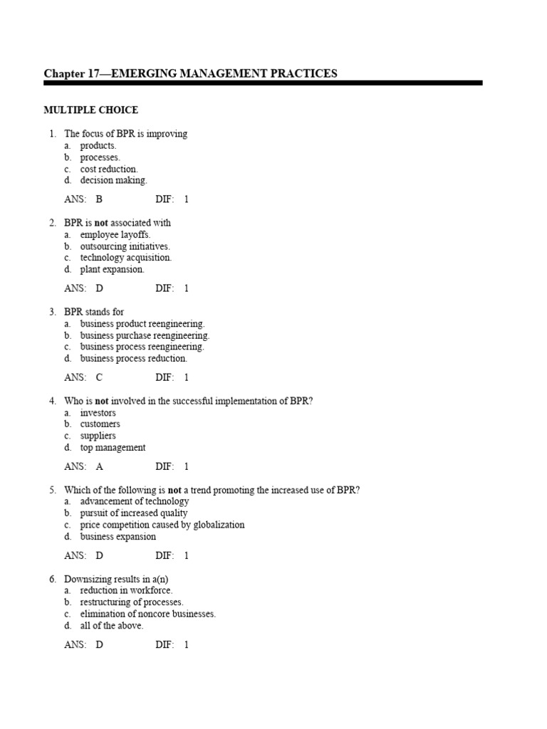 Chapter 17-EMERGING MANAGEMENT PRACTICES | PDF | Layoff | Enterprise ...