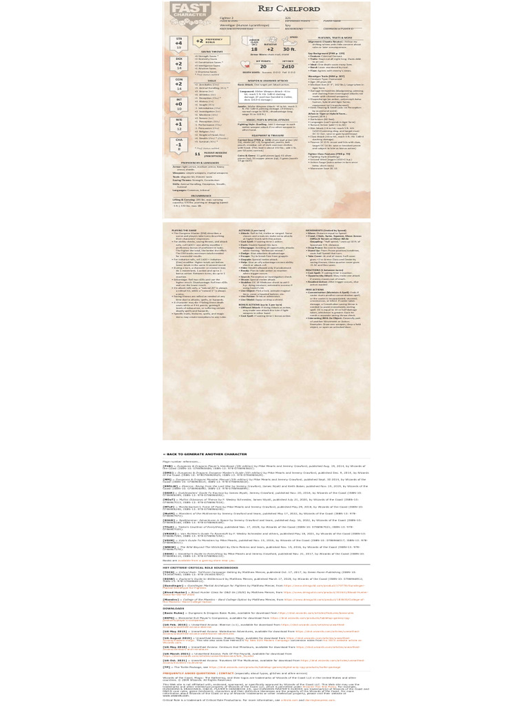 Weretiger (Human Lycanthrope) Fighter 2 | PDF | Dungeons & Dragons ...