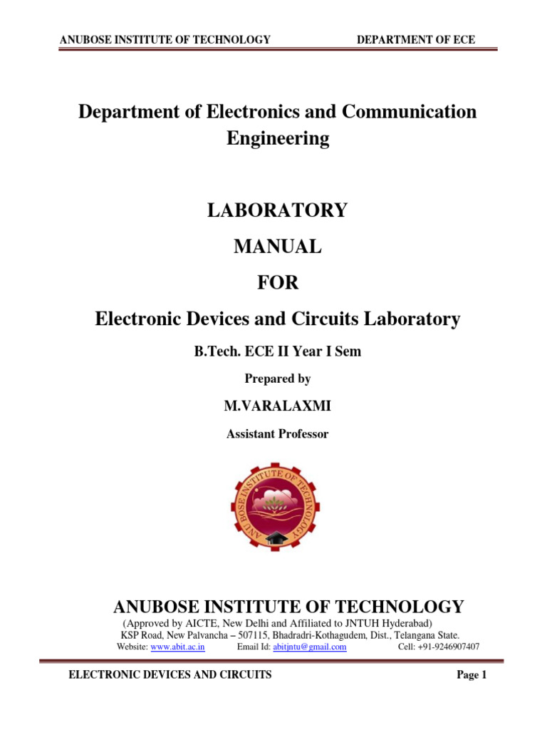 EDC Lab Manual R-18 New | PDF | Capacitor | Switch