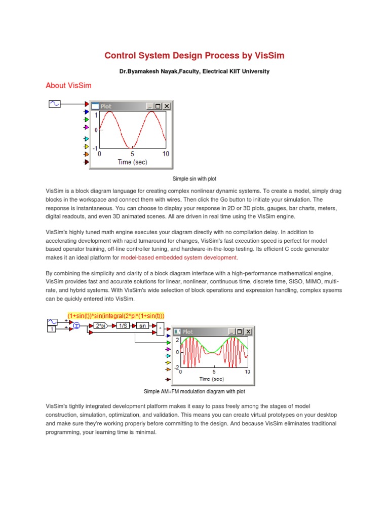 Control System Design Process by VisSim | PDF | Control Theory ...