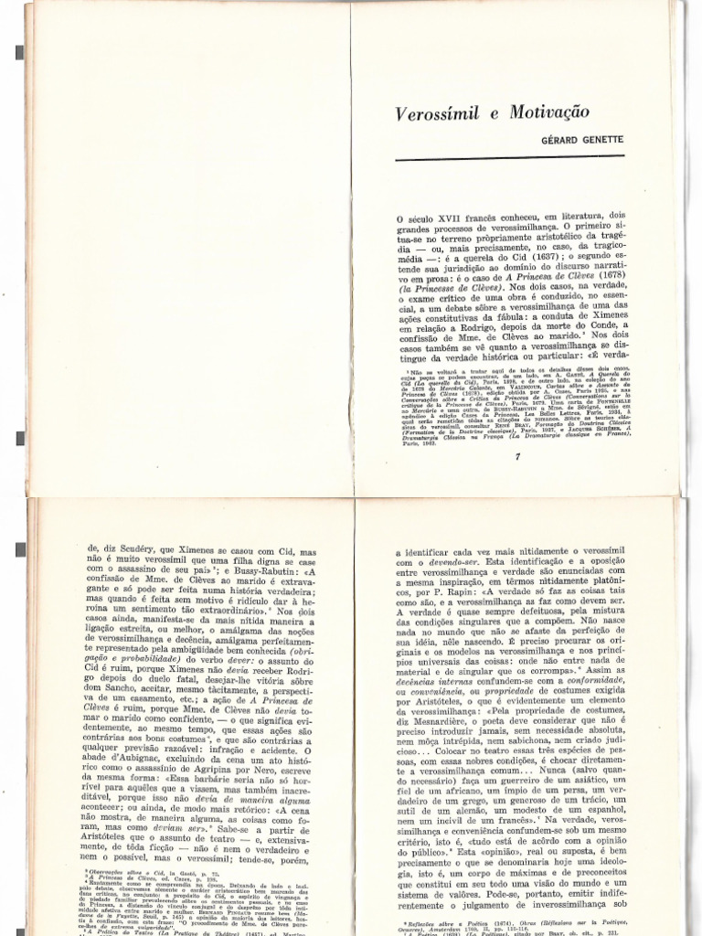 Verossímil e Motivação (Genette) | PDF