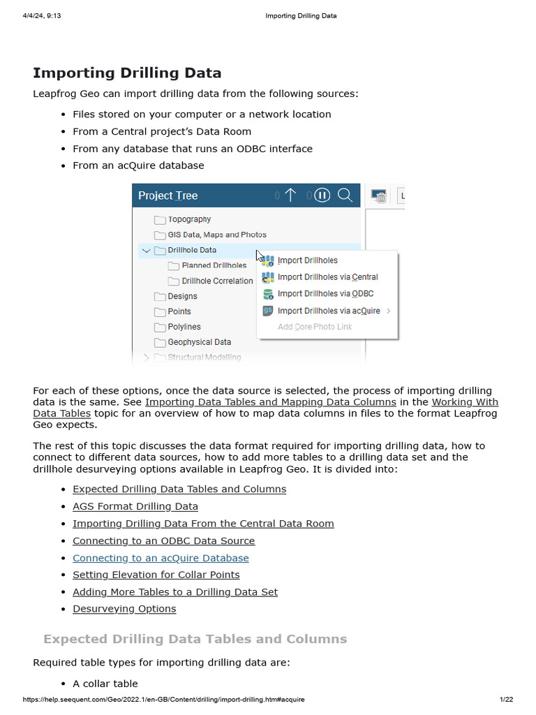 Importing Drilling Data LEAPFROG | PDF | Databases | Computer File