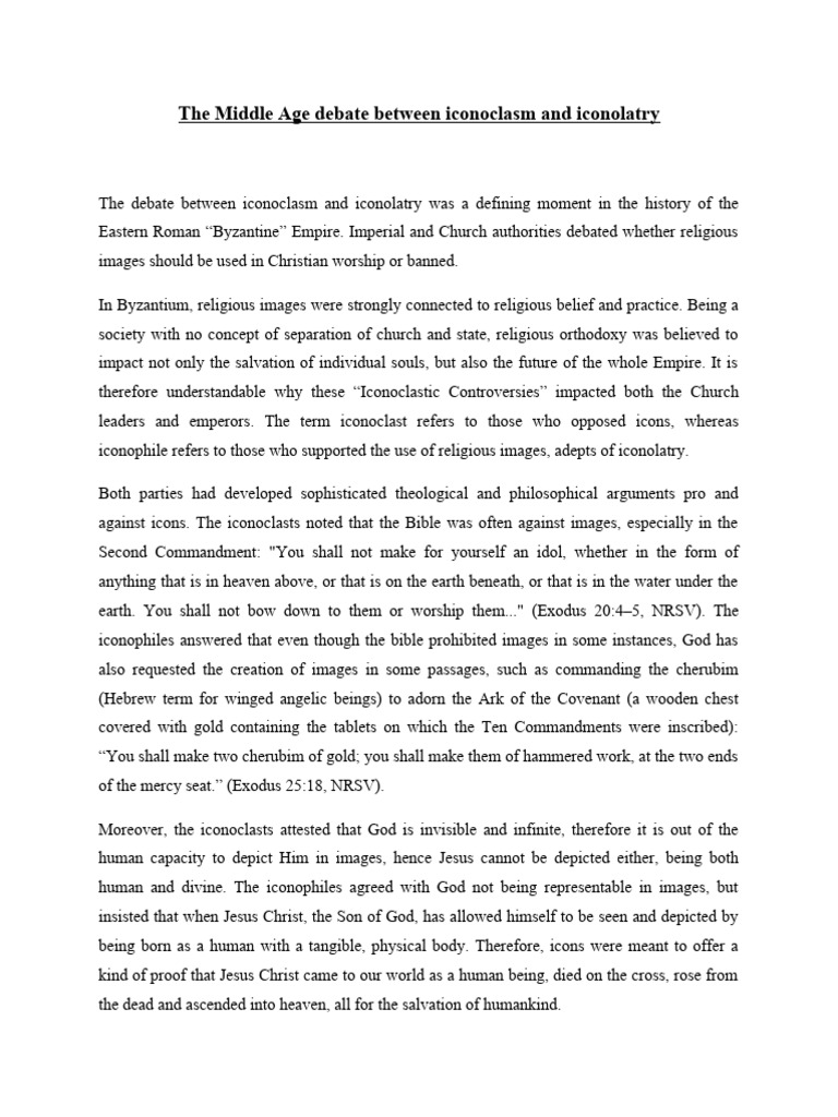 The Middle Age Debate Between Iconoclasm and Iconolatry | PDF | Icon