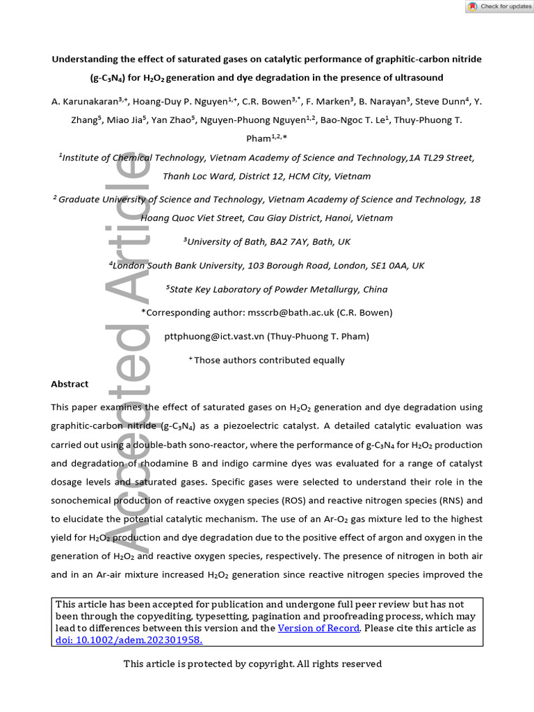 Adv Eng Mater - 2024 - Karunakaran - Understanding The Effect of ... Adv Eng Mater - 2024 - Karunakaran - Understanding The Effect of ...