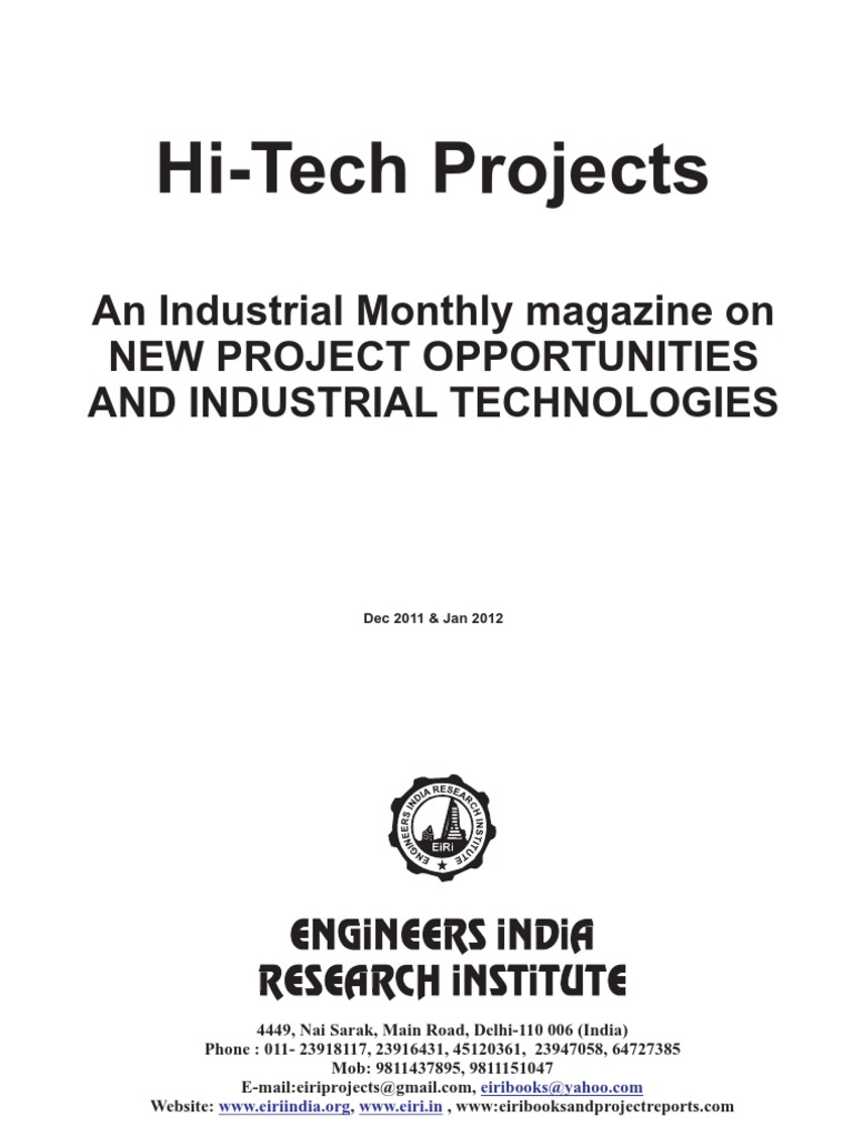 Hi Tech Projects Magazine Dec'2011-Jan'2012 | PDF | Drink | Fly Ash