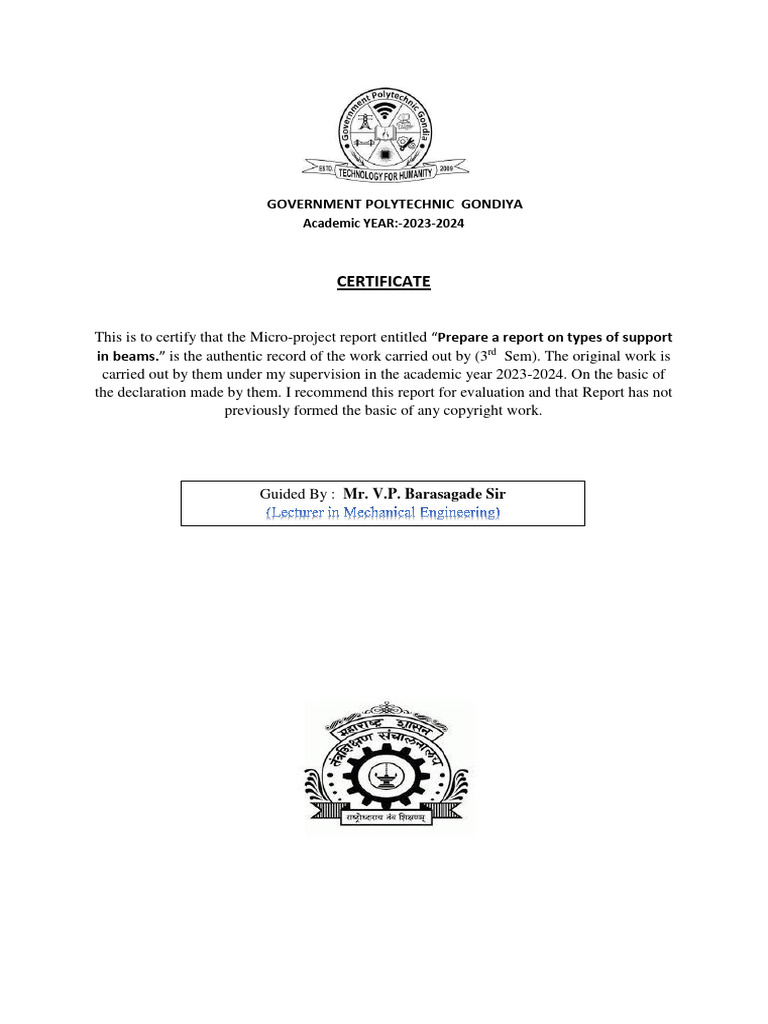Som Microproject Report Group 12 | PDF | Beam (Structure) | Mechanical Engineering
