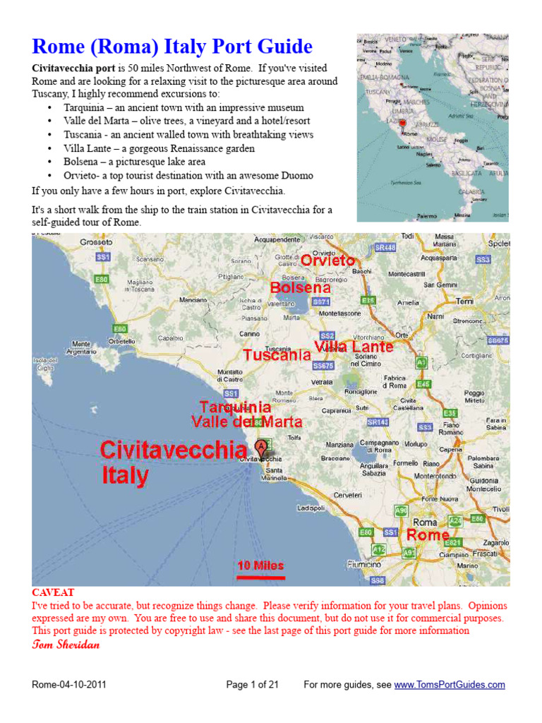 Rome (Roma) Italy Port Guide - Toms Port Guides | PDF | Credit Card