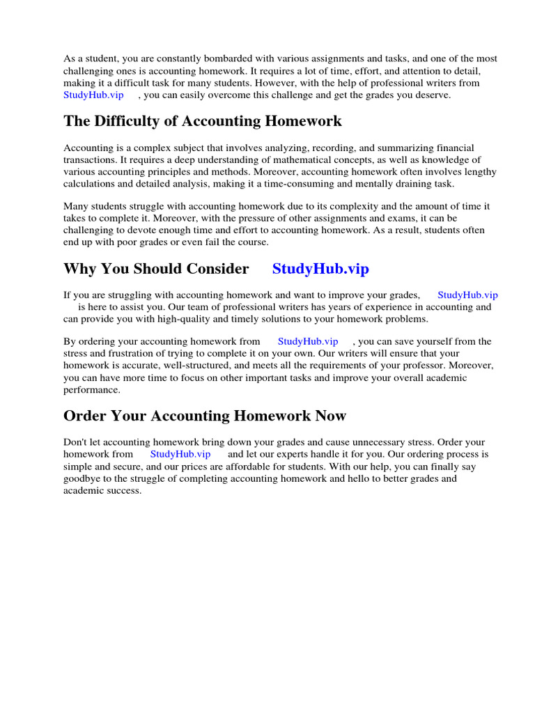 Pay Someone To Do Your Accounting Homework | PDF | Homework | Expert