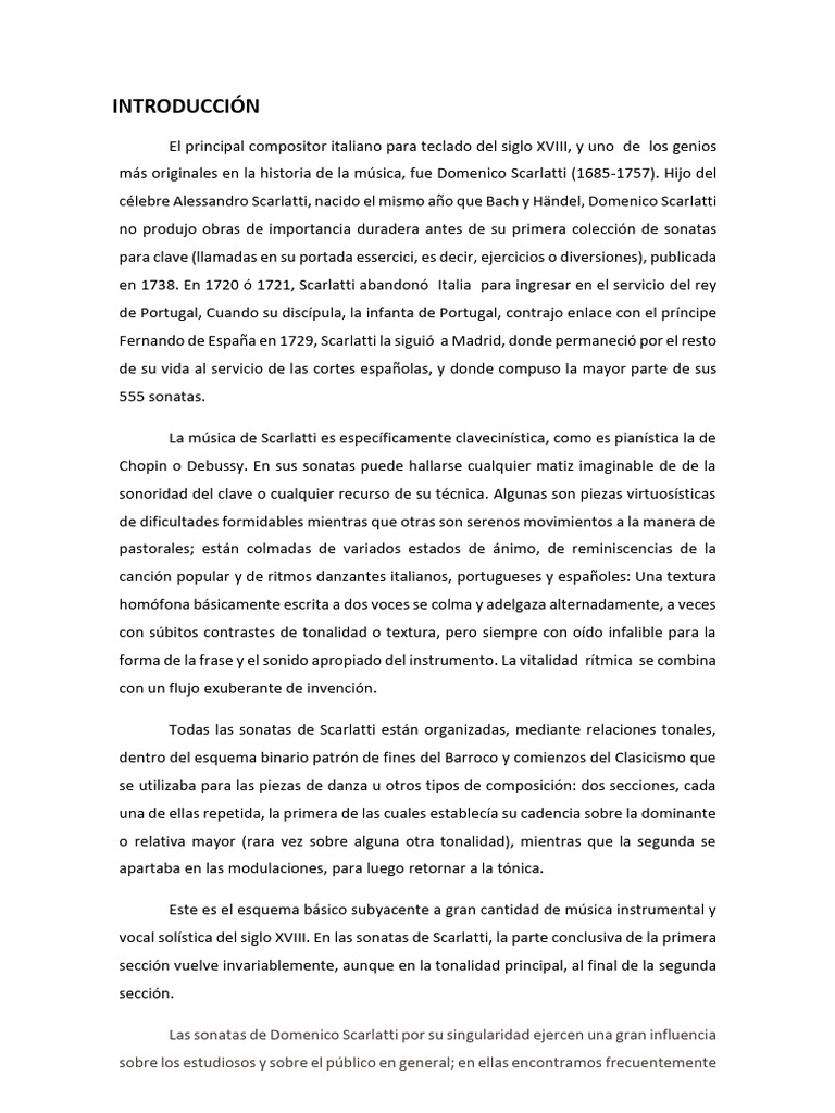Análisis de la Sonata K. 213 de Scarlatti | PDF | Sonata | Musica barroca