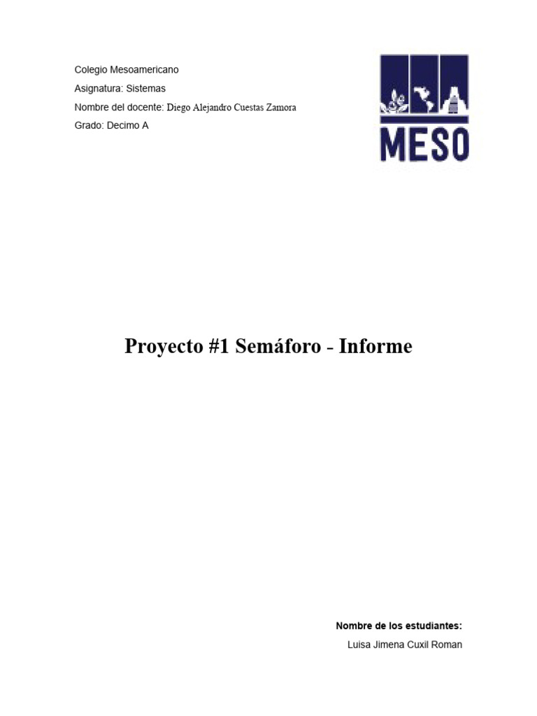 Informe de Semáforo | PDF | Electrónica | Arduino