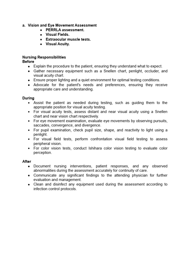 PERRLA and Eye Movement Documentation | PDF | Wellness | Science ...