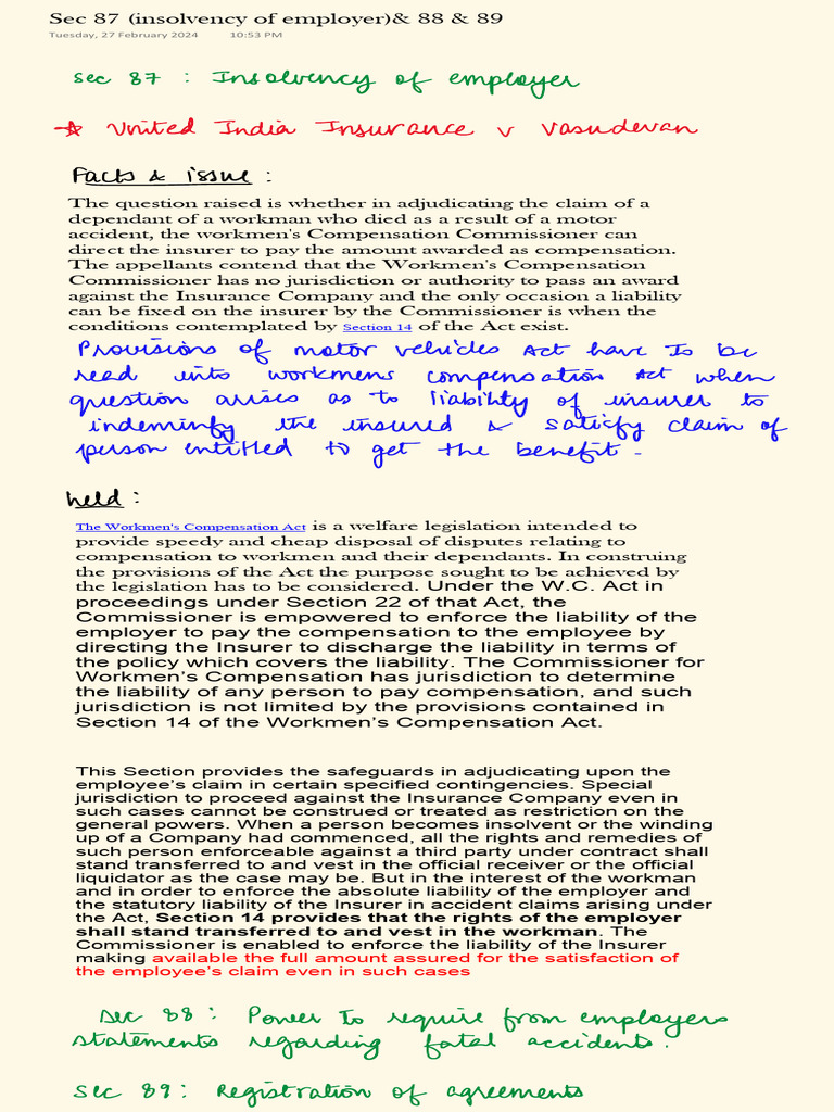 Workmen's Compensation and Insurer Liability | PDF | Workers ...